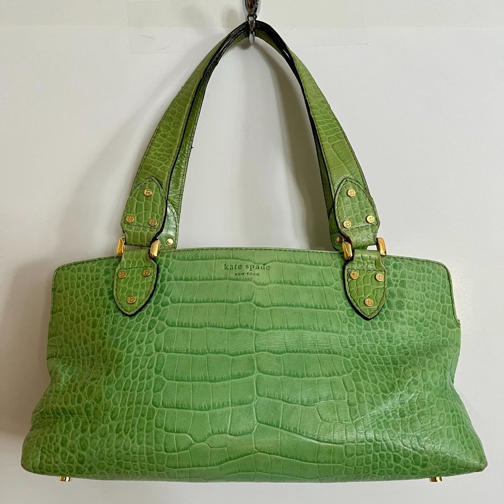 Kate Spade Vintage Crocodile Embossed Leather Handbag - Gem